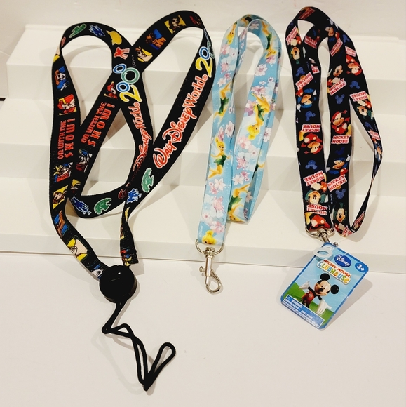 Disney | Toys | Disney Lanyard Set Tinkerbell Mickey Mouse And Disney ...